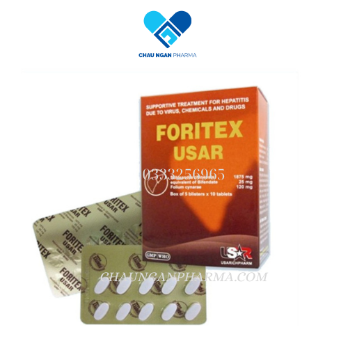 FORITEX USAR PP.Pharco Gan nhiễm mỡ, rối loạn chức năng gan Hộp 50 viên ...